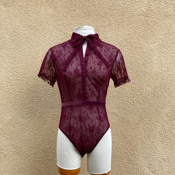 Victoria's Secret | Tops | Euc Victorias Secret Mesh Lace Velvet ...